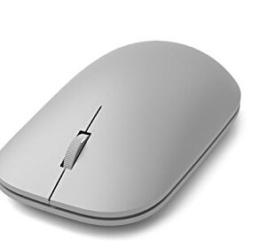 Microsoft Modern Mouse, Silver. Comfortable Right/Left Hand Use Design with Metal Scroll Wheel, Wireless, Bluetooth for PC/Laptop/Desktop, Works with Mac/Windows 8/10/11 Computers