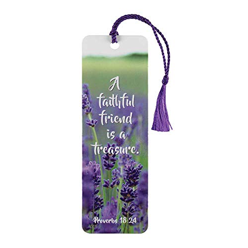 Faithful Friend is Treasure Lavender Cardstock Tassel Bookmark Tags, Pack of 12