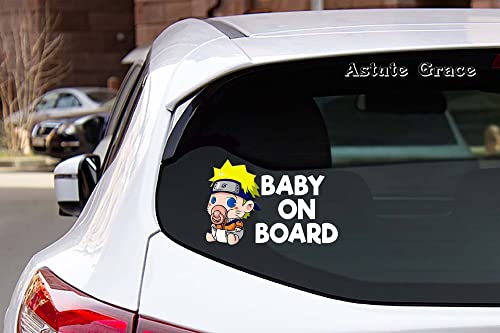 ASTUTE GRACE Cute Baby on Board Safety Color Printed Sticker| 8x5 inch Approx| AG-622