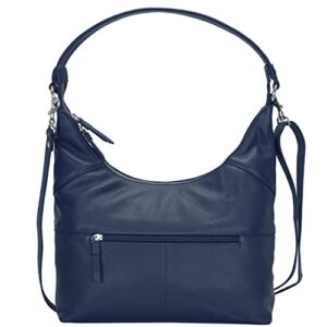 MARC PETER Lucy Blue Nappa Leather Hobo Bag for Women | Top Handle Satchel | Women Fashion Shoulder Bag