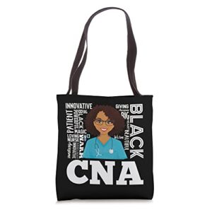 cna african american black woman nurse appreciation tote bag