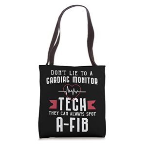 funny cardiac monitor tech – always spot a-fib tote bag