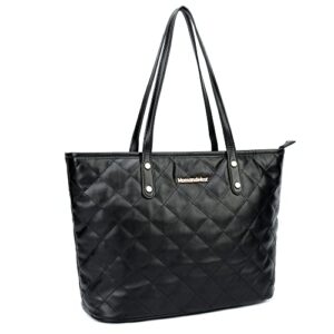 montana west quilted handbag for women vegan leather tote purse shoulder bag large fashion satchel hobo purse mwc-084bk