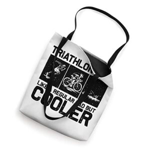 Funny Triathlon Design For Men Dad Swim Bike Run Triathletes Tote Bag