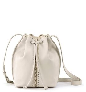 the sak womens ivy leather drawstring bucket, stone, one size us