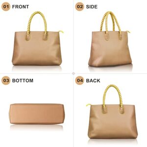 Women's Tote Bag Top Handle Handbag for Women, Large Capacity Special Design Handle with Soft PU Leather