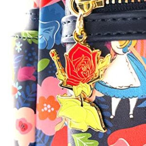 Loungefly X LASR Exclusive Disney Alice in Wonderland Golden Afternoon AOP Mini Backpack - Fashion Cute Purses Backpacks