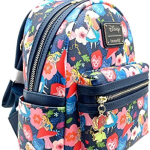 Loungefly X LASR Exclusive Disney Alice in Wonderland Golden Afternoon AOP Mini Backpack - Fashion Cute Purses Backpacks