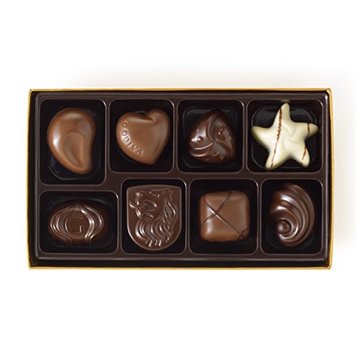 Godiva Chocolatier 8 Piece Holiday Gold Ballotin Gift Box, Assorted Gourmet Chocolates