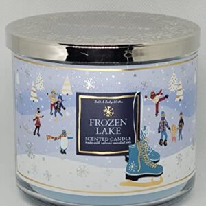 Bath & Body Works, White Barn 3-Wick Candle w/Essential Oils - 14.5 oz - 2021 Christmas & Winter Scents! (Frozen Lake)