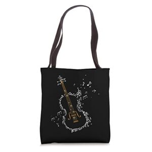 violin notes music violonist string instrument tote bag