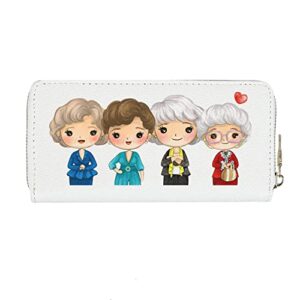 golden inspired girls wallet tv show merchandise gifts pu leather zip around purse spacious for bff best friend birthday gift