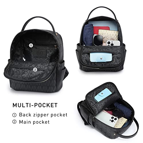 MKP Mini Backpack Purse for Girls Women Fashion Cute Multi Pockets Small Daypacks Bookbag School Bag with Front Zip Pocket