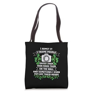 i shoot people photography photographer funny photo camera tote bag