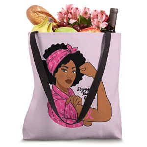 Black Woman Stronger Than Cancer, Breast Cancer Awareness Tote Bag