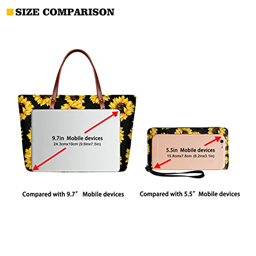 BYCHECAR Handbag and Wallet For Women Rainbow Leopard Pattern Tote Bags Large Capacity Top Handle Satchel Purse