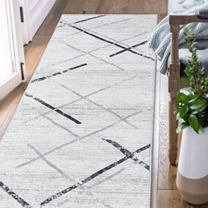 jinchan runner rug 2×5 area rug hallway moroccan rug grey foldable thin rug modern geometric accent rug soft rug indoor non slip gray carpet kitchen living room bedroom dining room office