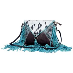 Myra Bag Women's Effervescence Leather And Hair-On Tooled Turquoise One Size