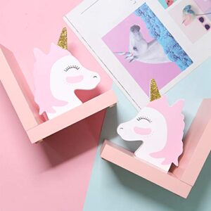 Cute Pink Unicorn Wooden Book Organizer Bookends Book end Book File Home Office Library Decoration Birthday Gift