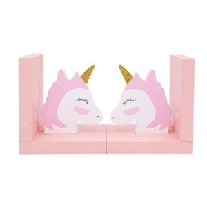 Cute Pink Unicorn Wooden Book Organizer Bookends Book end Book File Home Office Library Decoration Birthday Gift