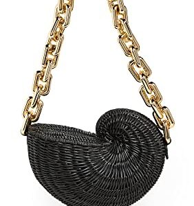 Poolside Bags Women's Anna Conch Clutch, Black, One Size