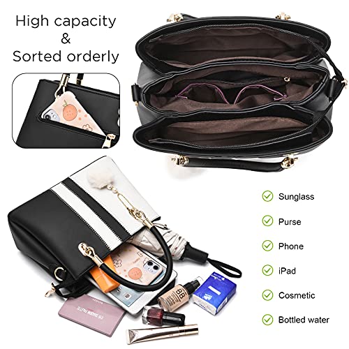 Handbags PU Leather Satchel Bag Purse for Women Ladies Shoulder Bags Top Handle Tote Brown