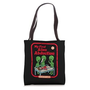 my first alien abduction vintage childgame horror goth punk tote bag