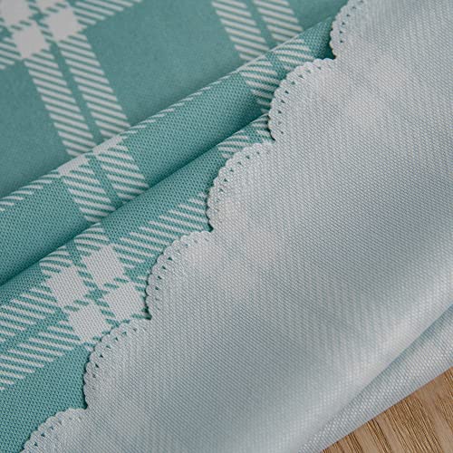 MANGATA CASA Checkered Tablecloth for Rectangle Tables-Gingham Waterproof Kitchen & Table Linens-Polyester Teal Buffalo Plaid Wrinkle Free Table Cover(Teal 60X84in)