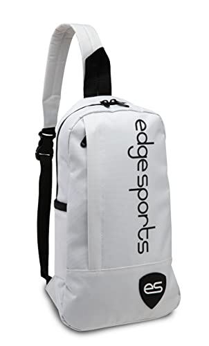 EDGE SPORTS Unisex Crossbody Sling Bag Day Bag for the Gym, Hiking, Running, Training, and Travel (White)