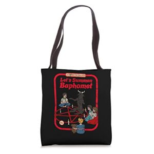 let’s summon baphomet vintage childgame horror goth punk tote bag