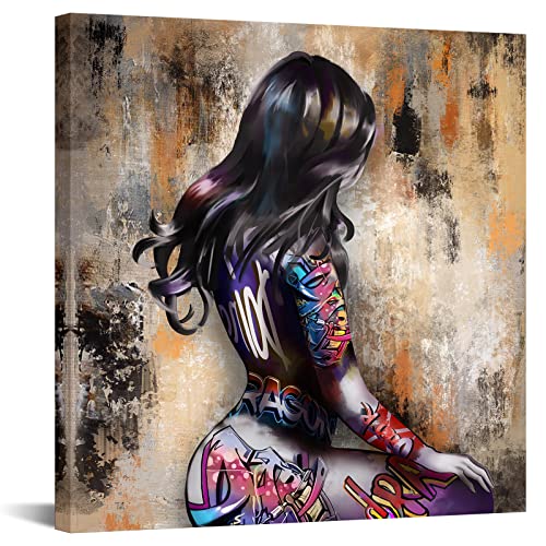 Kreative Arts Canvas Pop Art Wall Art Body Graffiti Street Art Canvas Wall Art Pictures Prints for Living Room Office Home Decoration 24x24inch