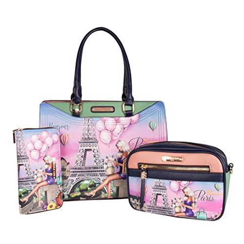 Nicole Lee ROMANCE IN PARIS 3 PIECE SET (Satchel, Crossbody, Wallet)