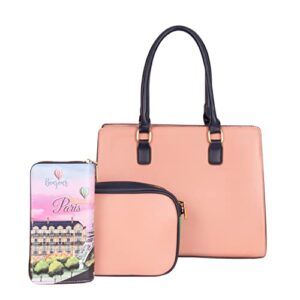 Nicole Lee ROMANCE IN PARIS 3 PIECE SET (Satchel, Crossbody, Wallet)