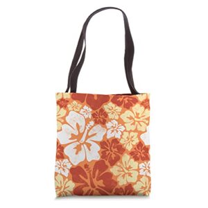 vintage coconut girl aesthetic y2k room decor hibiscus print tote bag