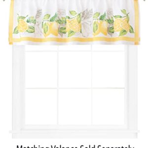 Newbridge Lemon Orchard Farmhouse Bordered Fabric Tablecloth - Fresh Lemon Vine Border Stain and Wrinkle Resistant Tablecloth, 60 Inch x 84 Inch Oblong/Rectangle