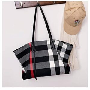 Handbags for Women Canvas Fashion Large Capacity Roomy Bag Ladies Crossbody Purse Fashion Trend Plaid Shoulder Bag