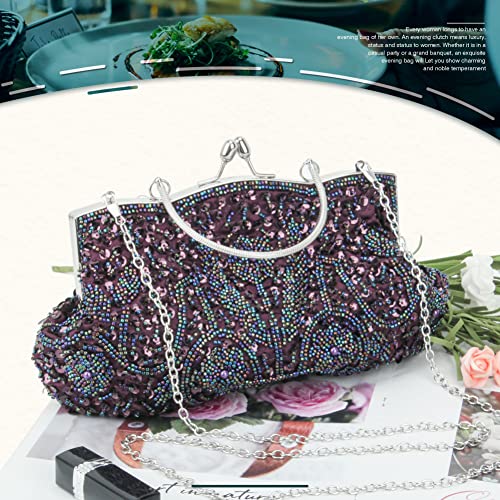 Emprier Women's Vintage Beaded Sequin Evening Clutch Sequin Floral Handbag Party Wedding Purse Wallet