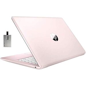 2021 hp stream 14″ hd sva laptop computer, intel celeron n4000 processor, 4gb ram, 64gb emmc flash memory, intel uhd graphics 600, 1-year office, bluetooth, win 10s, rose pink, 32gb snowbell usb card