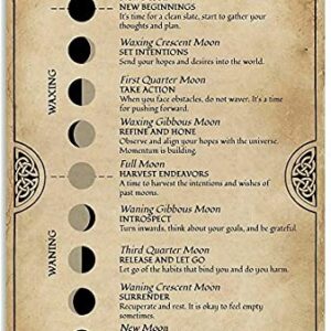 Metal Sign Moon Phases Meanings Witchery Tin Sign Bar Home Decoration New Year Sign The Best Gift for Parents So That Children Can Gain Knowledge in Daily Life 8X12 inch