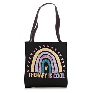 therapy is cool mental health awareness month end the stigma tote bag