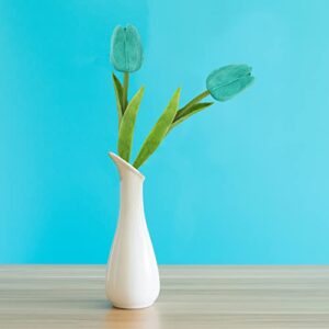 20 Pcs Artificial Turquoise Tulip Flowers Faux Tulip Stems PU Real Touch Tulips 12.8" Tall for Easter Spring Vase Wedding Bouquets Floral Arrangements Wreath Table Centerpiece Indoor Outdoor Decor