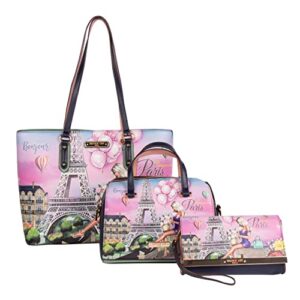 nicole lee romance in paris 3 piece set (shopper, crossbody, clutch)