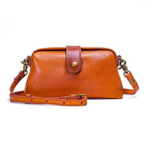 top-handle bags leather crossbody bags for women shoulder bags handmade phone purse handbags vintage small nice little messenger bag brown