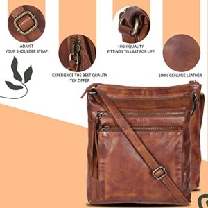 Vintage Handmede Leather Purse, Stylish Crossover/Crossbody Slings for Women - Travel/Work