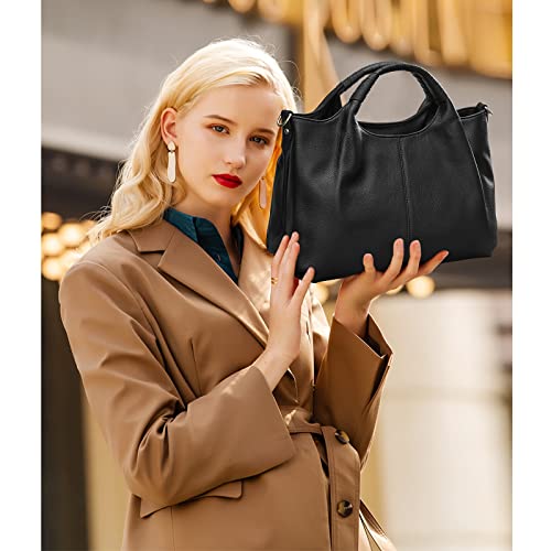 Kattee Genuine Leather Purses Handbags for Women Crossbody Bags Top Handle Soft Satchel Tote Shoulder Bag Medium Size