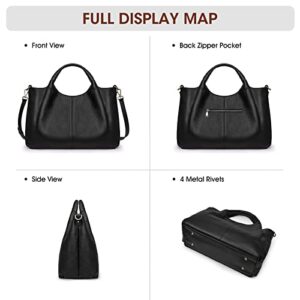 Kattee Genuine Leather Purses Handbags for Women Crossbody Bags Top Handle Soft Satchel Tote Shoulder Bag Medium Size