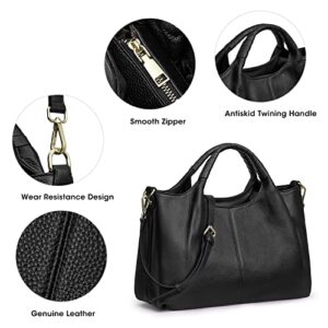 Kattee Genuine Leather Purses Handbags for Women Crossbody Bags Top Handle Soft Satchel Tote Shoulder Bag Medium Size