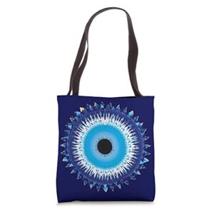 good luck blue evil eye protection against evil spirits tote bag