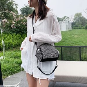 U/F Punk Style Party Fashion Crossbody Bags for Women Rivet Evening Clutch Purse Ladies Black Small Chains Shoulder Bag Sac A Main (Bright Silver)