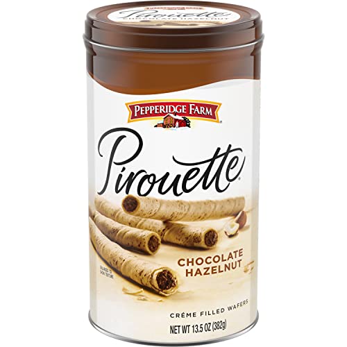 Pepperidge Farm Pirouette Cookies, Chocolate Hazelnut Créme Filled Wafers, 13.5 Oz Tin